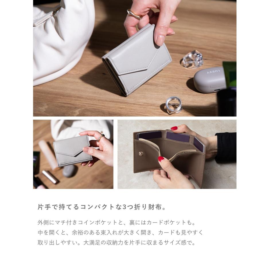 GUIONNET（ギオネ） ミニ財布 本革 薄型 三つ折り財布 メンズ レディース PITAPATA ピタパタ 財布 本革財布 財布 ブラック ...