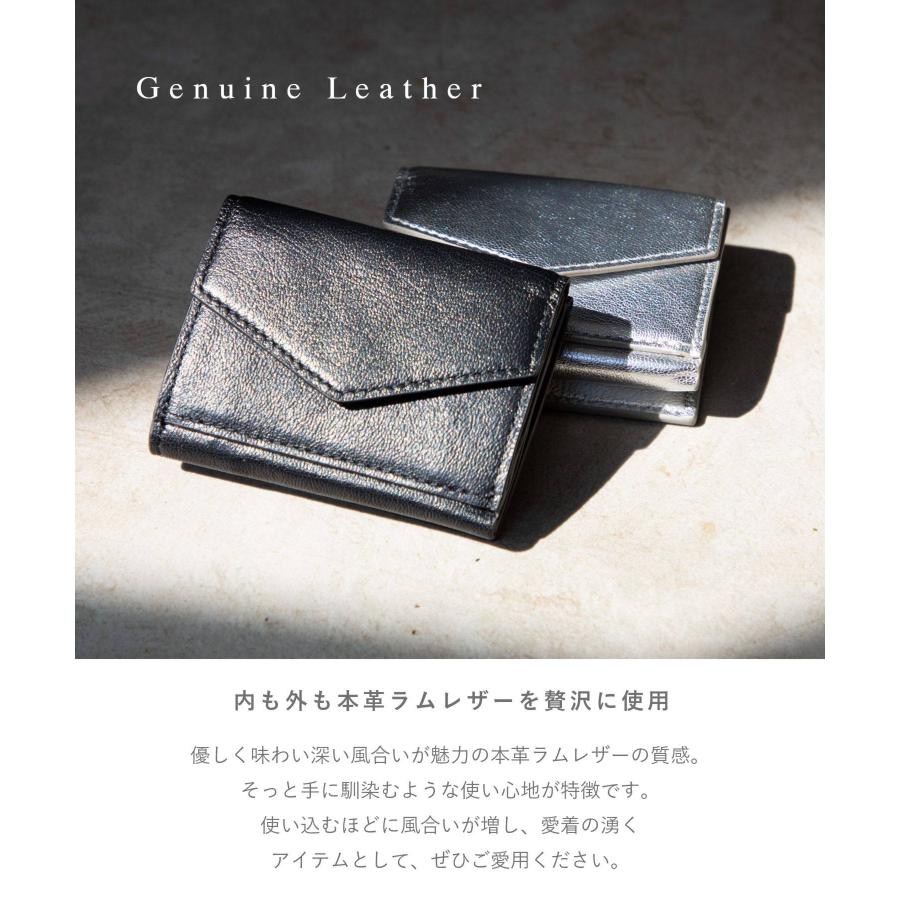 GUIONNET（ギオネ） ミニ財布 本革 薄型 三つ折り財布 メンズ レディース PITAPATA ピタパタ 財布 本革財布 財布 ブラック ...