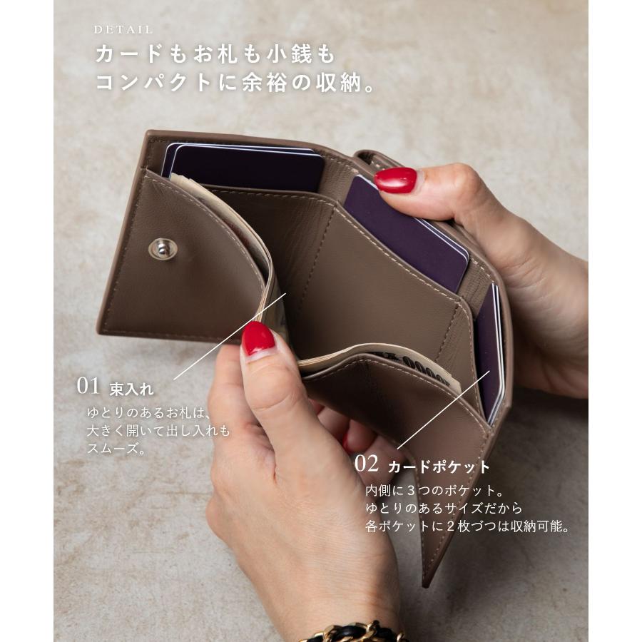 GUIONNET（ギオネ） ミニ財布 本革 薄型 三つ折り財布 メンズ レディース PITAPATA ピタパタ 財布 本革財布 財布 ブラック ...