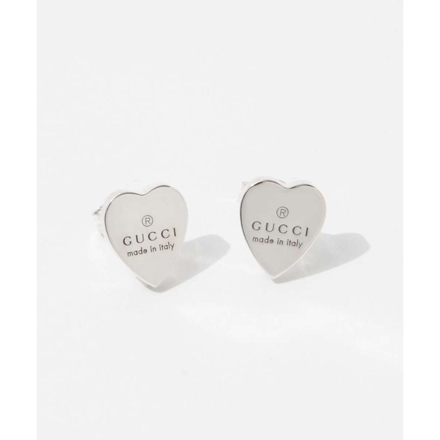GUCCI グッチ 223990 J8400 ピアス EARRINGS WITH TRADEMARK ENGRAVED HEART SHAPE IN STERLING SILVER レディース ...