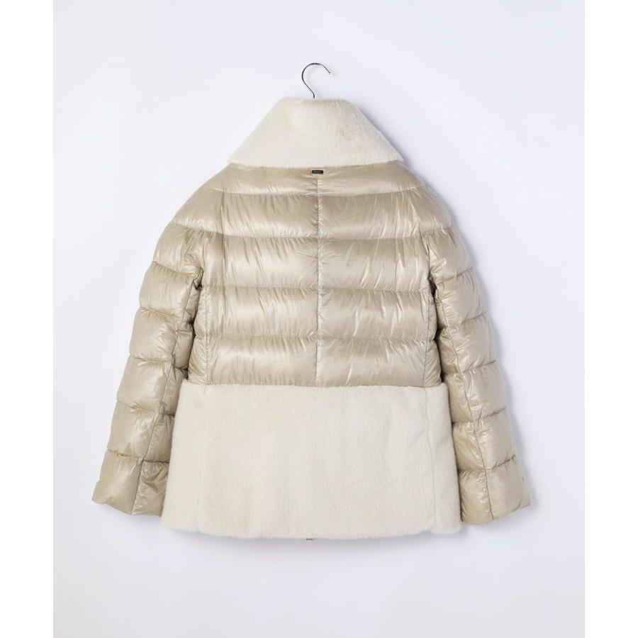 HERNO ヘルノ PI1123D 12017 ダウンジャケット レディース アウター ダウン コート ウール ミディアム丈 シンプル 1985 9300 オフホワイト ブラック : U ...