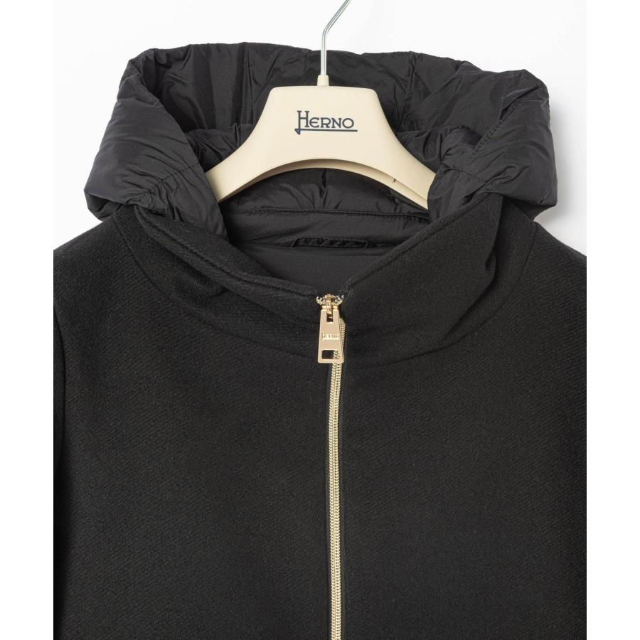 HERNO ヘルノ PI001564D 39601 ダウンコート レディース アウター ダウン 切替 ウール ブラック ネイビー オフホワイト グレー 38 40 42 44 : U ...