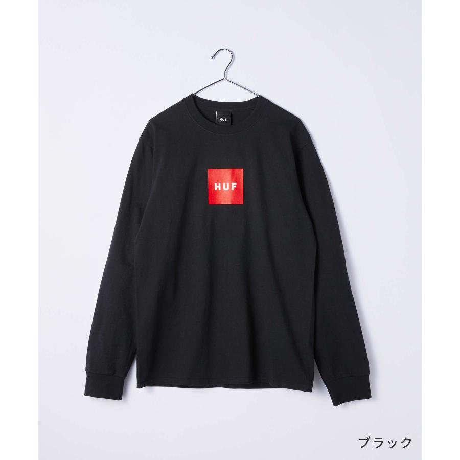 HUF ハフ TS01665 Tシャツ メンズ レディース トップス ESSENTIALS BOX LOGO L/S TEE ロンT ブラック ホワイト ネイビー S M L XL : U ...