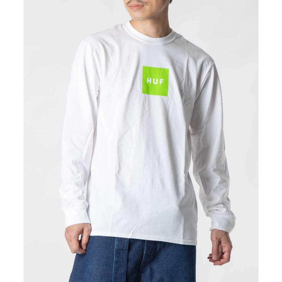 HUF ハフ TS01665 Tシャツ メンズ レディース トップス ESSENTIALS BOX LOGO L/S TEE ロンT ブラック ホワイト ネイビー S M L XL : U ...