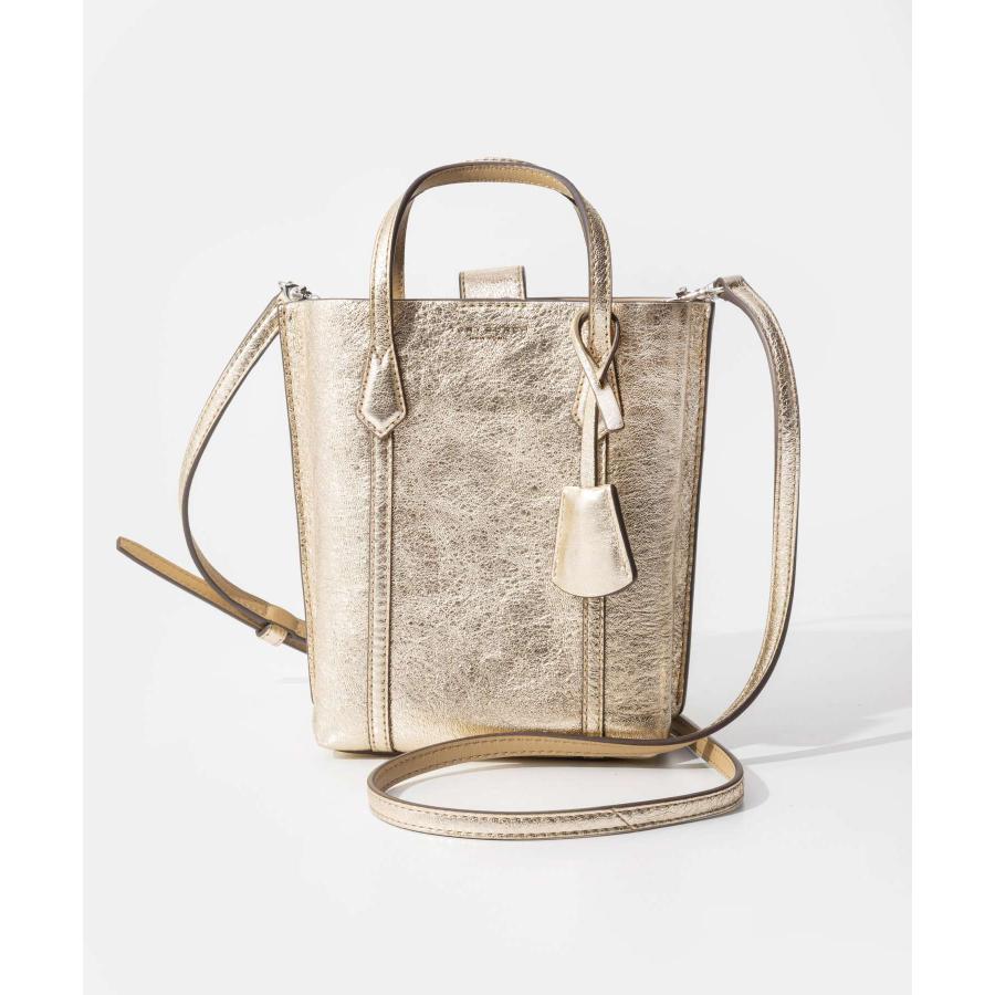 TORY BURCH（トリーバーチ） TORY BURCH Perry ペリー Metallic Mini Tote メタリック ミニ トート ...