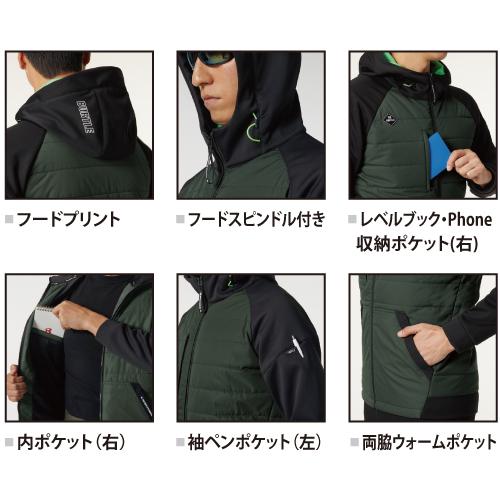 BURTLE バートル 3220 サーモクラフト ヒーターフーディジャケット 単品 電熱パッド対応 作業服 : U2GLOBAL - 通販 - Yahoo!ショッピング