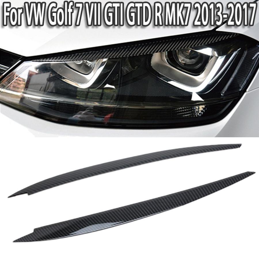 ヘッドライトアイライン ワーゲン Golf 7 vii gti gtd gte r mk7 2013〜2017 ヘッドライトガーニッシュ アイブロウ トリム ライトカバー : uchicafe ...
