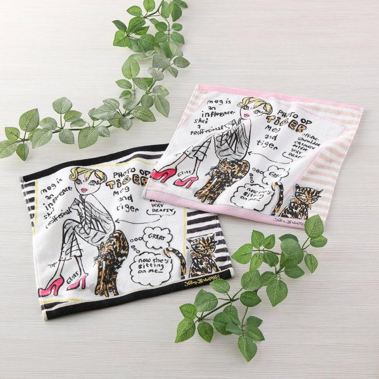 UCHINO (SALE) ジェフリー・フルビマーリ Jeffrey Fulvimari JFメグ＆タイガー ゲストタオル ウチノタオル 内野 ...