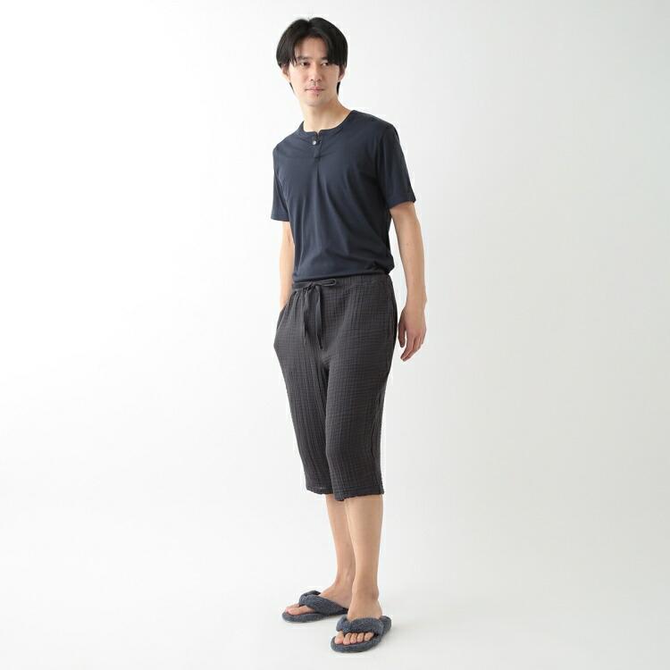 UCHINO クレープガーゼ ベーシッククロップドメンズパンツ ウチノ ウチノタオル : UCHINO Yahoo!ショッピング店 - 通販 - Yahoo!ショッピング