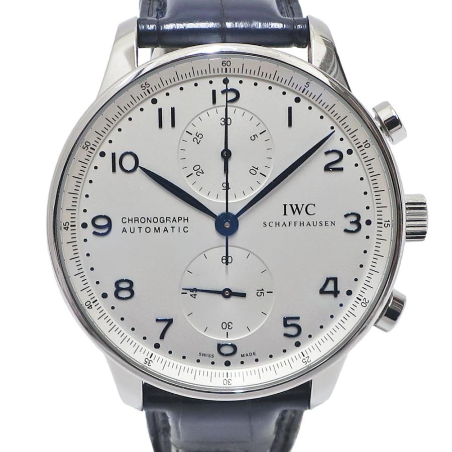 【栄】IWC ポルトギーゼ クロノグラフ IW371446 シルバー ネイビー メンズ SS レザー 自動巻き 腕時計 男 : 質ウエダ ...