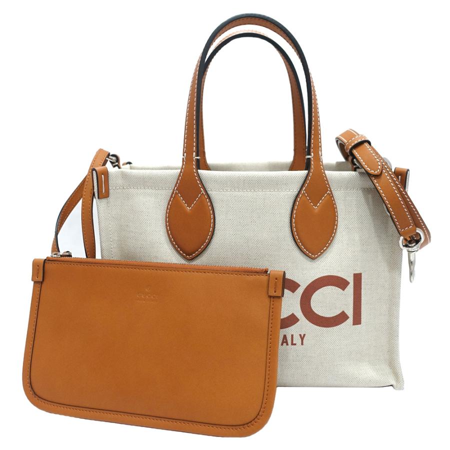 【栄】グッチ プリント ミニトートバッグ 772144 FACUL 8451 2WAYバッグ ベージュキャンバス レディース 袋 未使用 ...