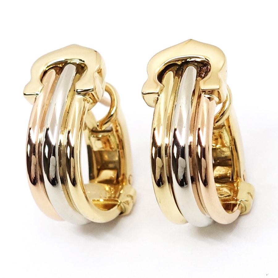 【栄】カルティエ K18YG WG PG 2C トリニティ スリーカラー フープ ピアス 750YG C2【仕上済】 : 質ウエダ ヤフー ...