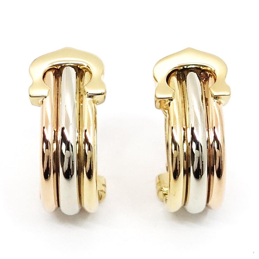 【栄】カルティエ K18YG WG PG 2C トリニティ スリーカラー フープ ピアス 750YG C2【仕上済】 : 質ウエダ ヤフー ...