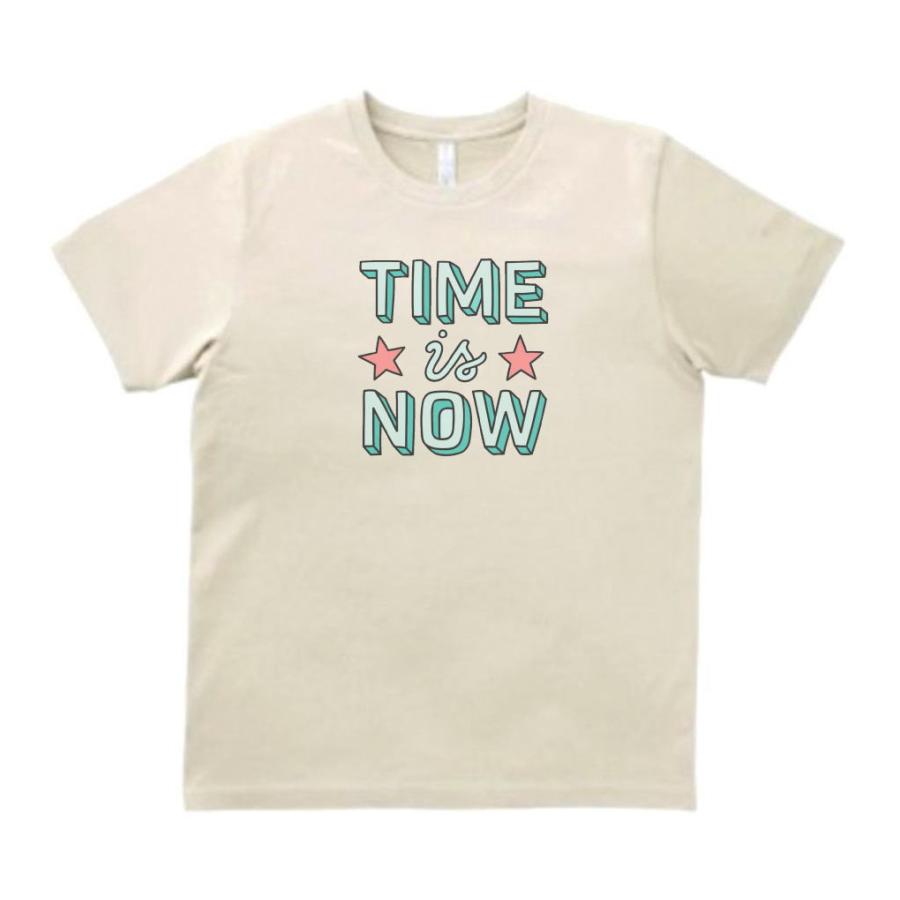 TIME is NOW 文字 Tシャツ ライトベージュ : d-moj80 : うえきたや - 通販 - Yahoo!ショッピング
