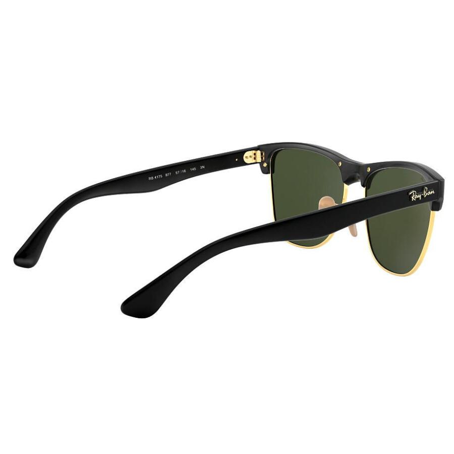 Ray-Ban（レイバン） CLUBMASTER OVERSIZED マットブラックゴールド/グリーン RB4175 877 57mm ...