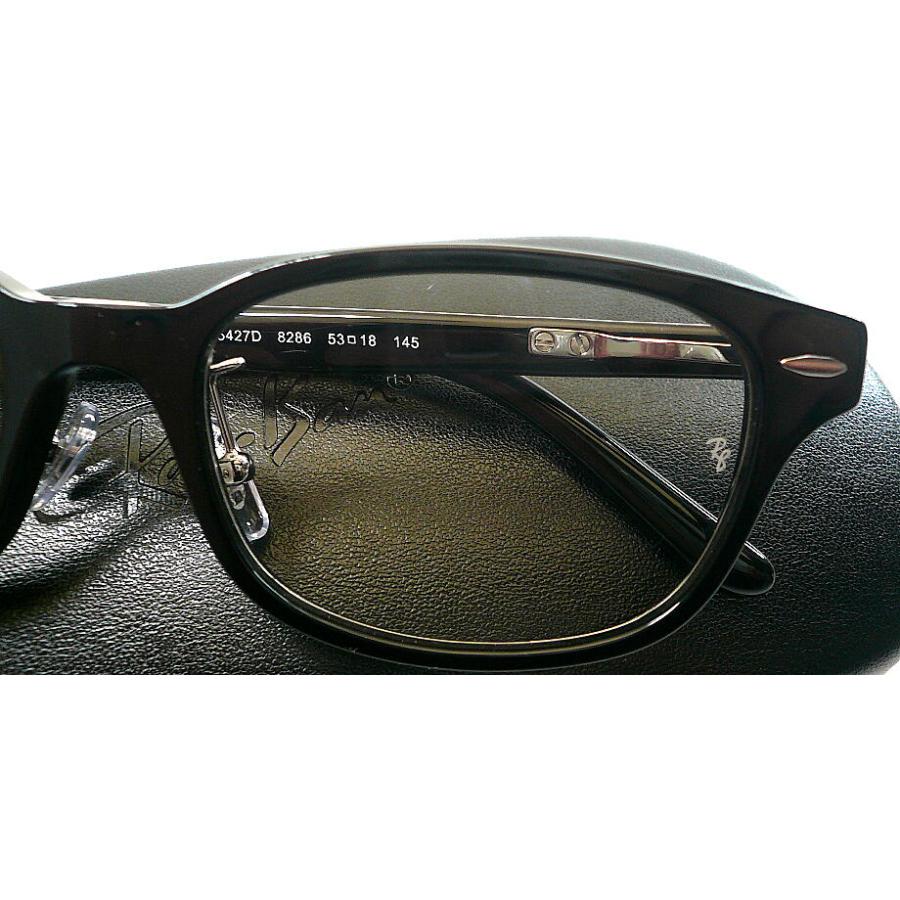 ROUND（Ray-Ban） RayBan Zero RX5427D 8286 53mm ブラック 純正 度なし クリア ライトカラーレンズ ...