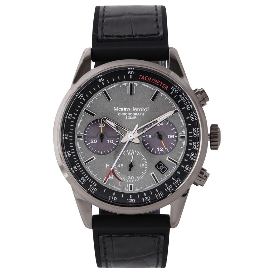 Mauro Jerardi マウロジェラルディ 10気圧防水ソーラースポーツクロノグラフ シルバー／ブラック MJ063-1 : Buena cosa - 通販 - Yahoo!ショッピング