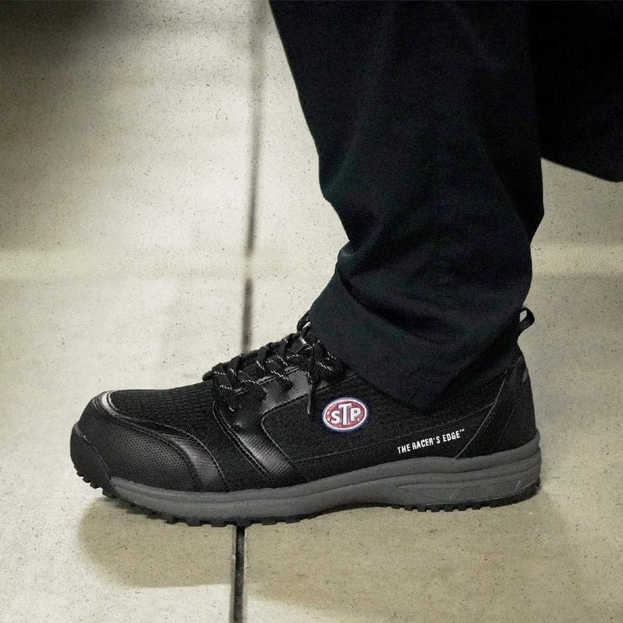STP/メッシュ ワークシューズ MESH WORK SHOES 紐（ヒモ）タイプ/ブラック 25〜29cm 軽量安全靴 スニーカー ...