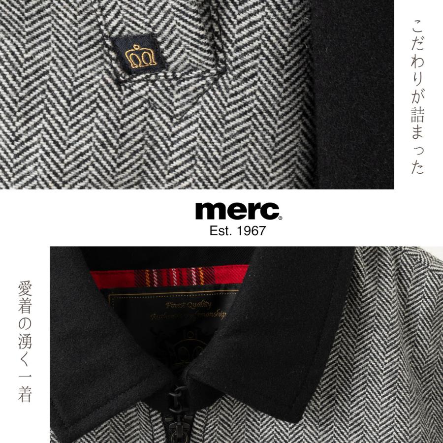 merc メルクロンドン Merc London ハリントンジャケット ヘリンボーン Jacket ウール ジャケット ブラック メンズ W1 ...