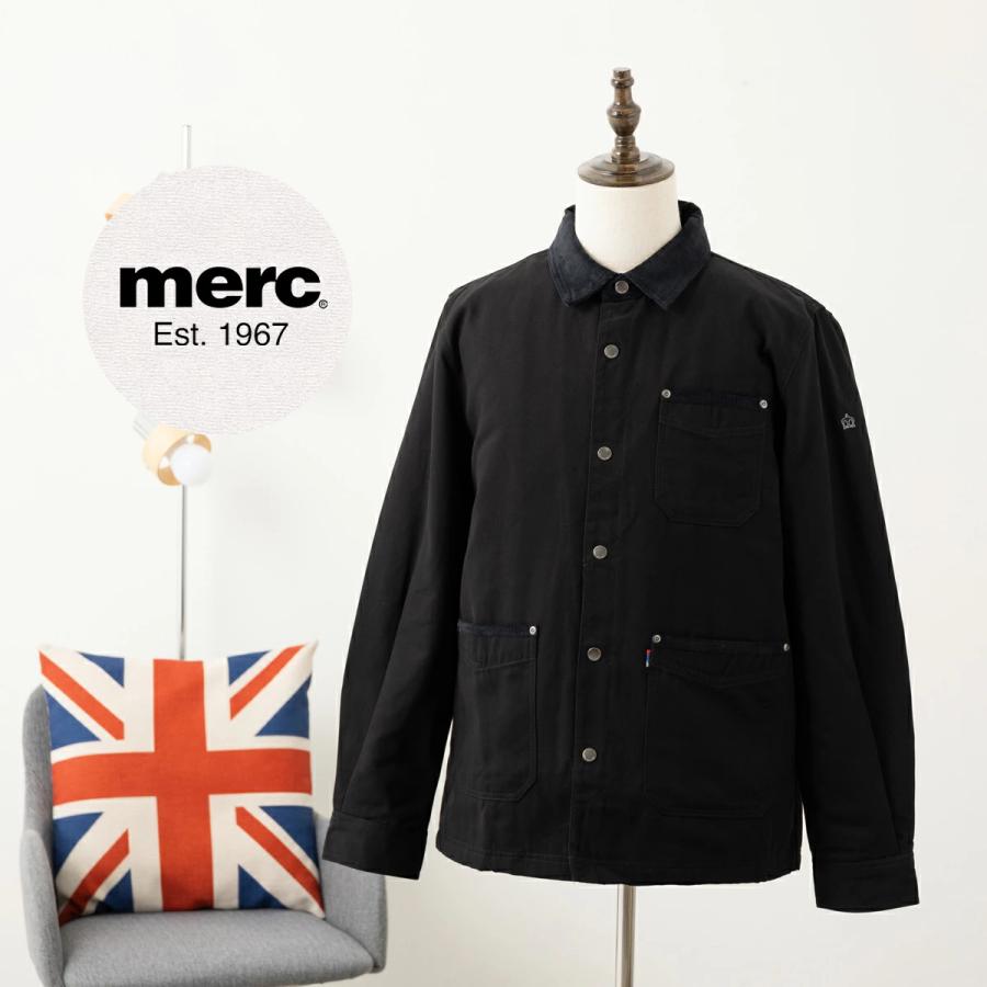 merc（メルク） メルクロンドン メンズ ワークジャケット Merc London W1 プレミアム ブラック Jacket ジャケット ...
