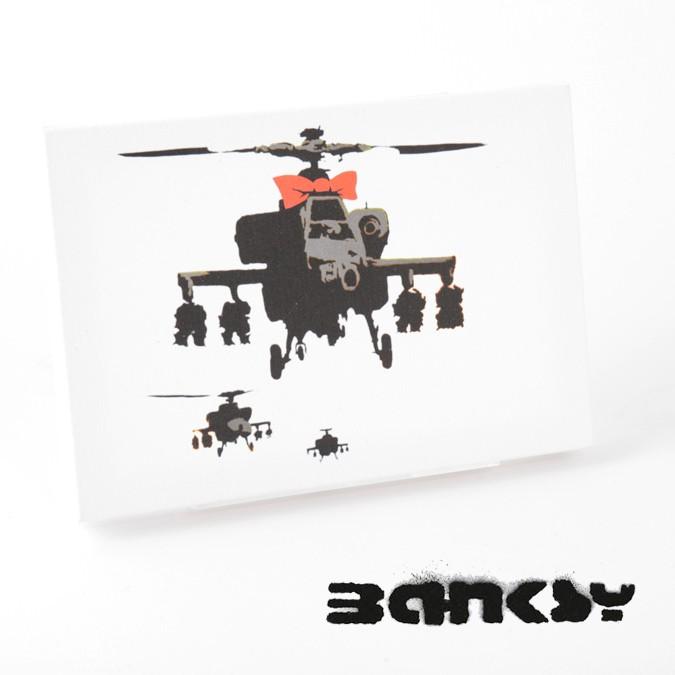 BANKSY CANVAS ART SMALL キャンバス アートパネル ポスター スモール "Helicopter Bow" 31.5cm ...