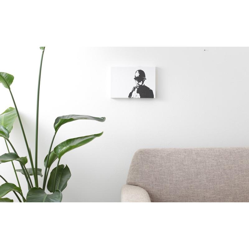 BANKSY CANVAS ART SMALL キャンバス アートパネル ポスター スモール "Rude Cop" 31.5cm × 21cm ...