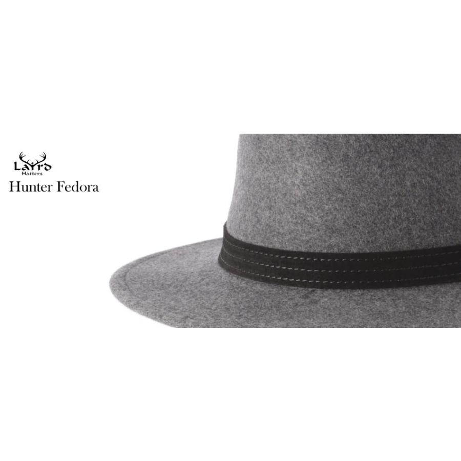 Laird Hatters メンズ フェドラハット 英国製 ウールハット フェルトハット レアードハッター Hunter Fedora 帽子 ...