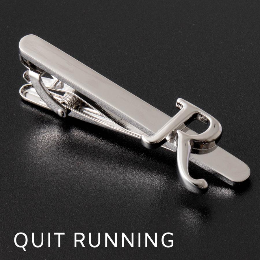 Quit Running イニシャルデザインのネクタイピン イニシャルR CHILLWORK ステンレス タイクリップ シルバー アルファベット 英国ブランド クイトランニング : クロー ...