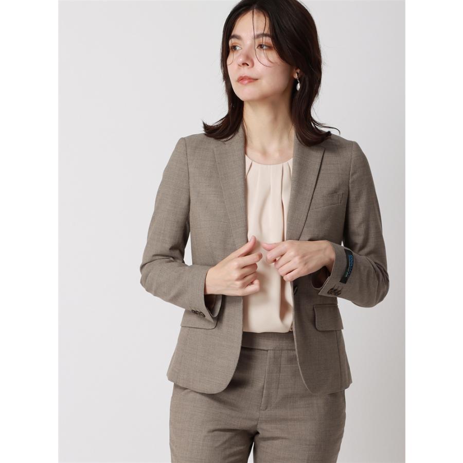 SUIT SQUARE 【SALE価格】【スーツスクエア】レディース トップス ラウンドネック ブラウス ウォッシャブル NIR UVカット パウダーツイル ランダムタック 無地 オフホワイト ...