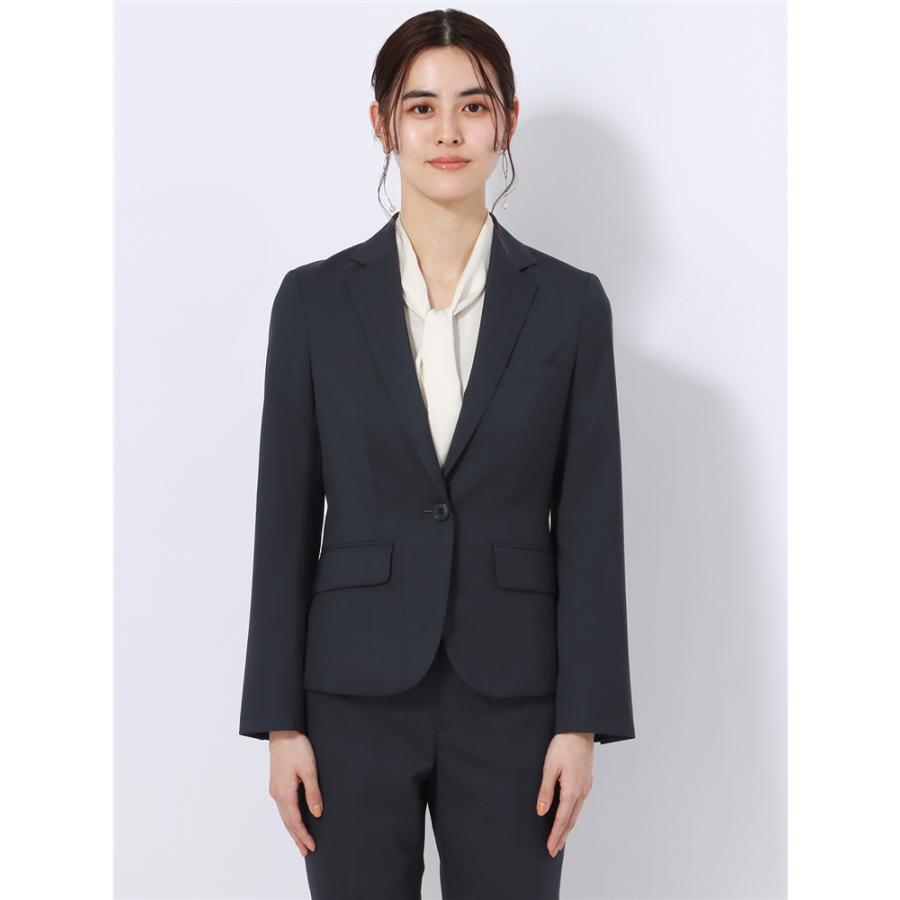 SUIT SQUARE 【スーツスクエア】レディース WEB限定 ジャケット ウォッシャブル ストレッチ ウインドーペーン ネイビー系 : スーツスクエアYahoo!店 - 通販 ...