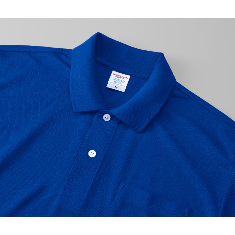 United Athle（ユナイテッドアスレ） 202101 ポロシャツ 半袖 ドライ素材 鹿の子 4.7オンス ポケット付 吸水 速乾 無地 定番 レギュラー 形状安定 2021-01 ...