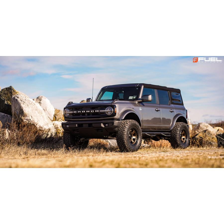 FUEL OFFROAD BLOCK BEADLOCK (ブロック ビードロック) D124 マットブロンズブラックリング 17インチアルミ ...