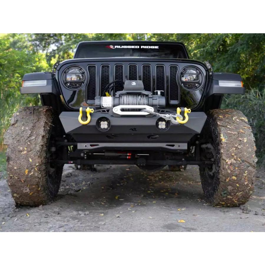 RUGGED RIDGE XOR スタッビーフロントバンパー（スキッドプレート付き）ウインチマウント付き 18y- ジープ JLラングラー 20y- JTグラディエーター 11541.21 ...
