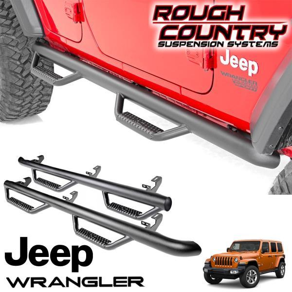 ROUGH COUNTRY ナーフステップ テクスチャーブラック（18y- JEEP JLラングラー 4ドア用）P#90760 :veh-jl ...