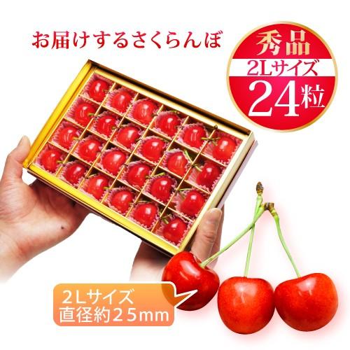 さくらんぼ 佐藤錦 2Lサイズ24粒秀品 ギフト箱 送料無料 山形県東根産露地栽培 着日指定不可 6月中旬頃〜7月中旬発送予定 : 旨幸 ...