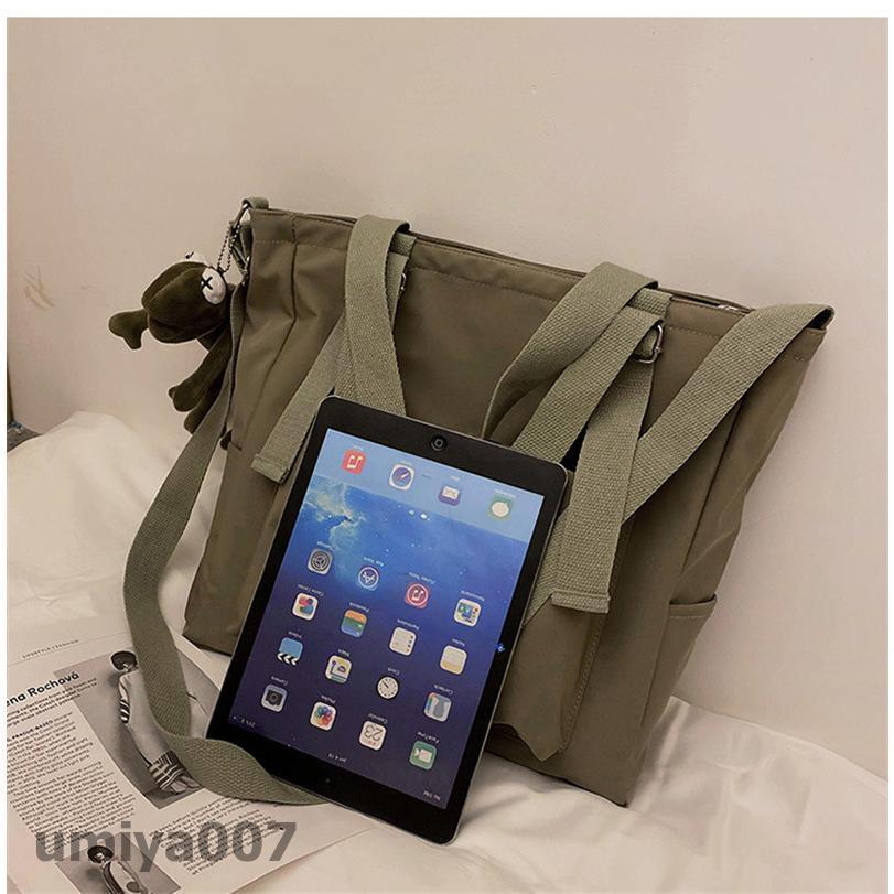 トートバッグ レディース ショルダーバッグ a4 大きめ ナイロン 多機能 ポケット 無地 バッグ シンプル トート 軽量 おしゃれ 通学 通勤 旅行 春コーデ :kou-srkm ...