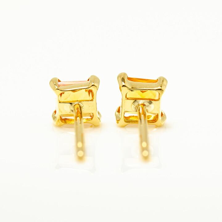 スタッドピアス オレンジサファイア quadoro ゴールド K18 9月誕生石 プレゼント レディース 18K 18金 : umu - 通販 - Yahoo!ショッピング
