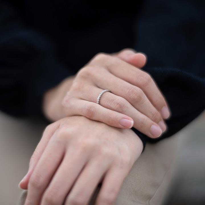 ダイヤモンド フルエタニティリング 指輪 プラチナ PT950 0.54-0.7ct レディース 普段使い ハード加工 30代 40代 50代 : umu - 通販 - Yahoo!ショッピング