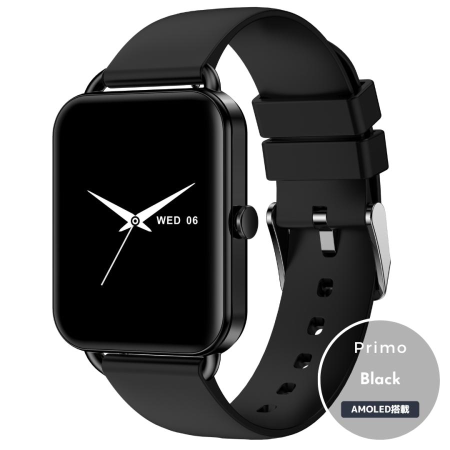 スマートウォッチ レディース 小さめ 「LDK」1位受賞 Primo 常時表示 AMOLED 通話機能 薄型 防水 iphone Android LINE通知 メンズ （SW-P18N ...