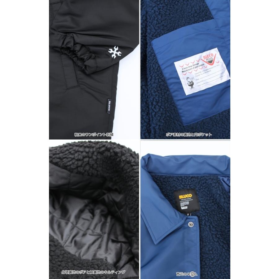 BLUCO ブルコ ボアコーチジャケット Artwork by JACK-O’ ART WORKS コラボ メンズ アウター ナイロンジャケット 冬 防寒 中綿 無地 ヘビーナイロン 157 ...