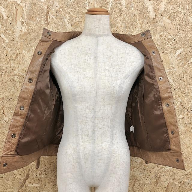 GAP ギャップ XS レディース レザージャケット ドットボタン留め バンドカラー 裏地付き 長袖 無地 両胸ポケット 牛革100% ブラウン 茶系 : Undo Rowa ヤフー店 ...