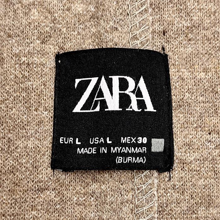 ZARA ザラ チェスターガウンコート 長袖 裏地無し ボタン無し 無地 ウエスト両サイドにポケット ポリ100% L 杢ブラウンベージュ レディース : Undo Rowa ヤフー店 ...