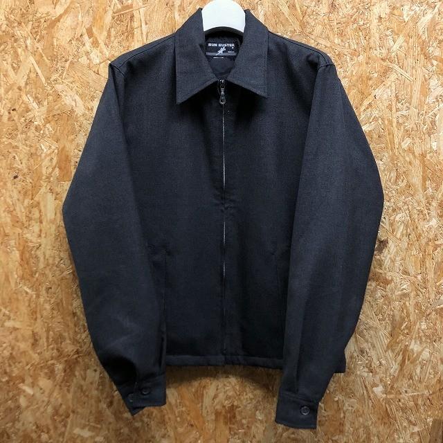 BUN BUSTER バンバスター Mサイズ メンズ ステンカラージャケット 総裏地 ブルゾン フルジップ ミニロゴ 長袖 無地 チャコール ...