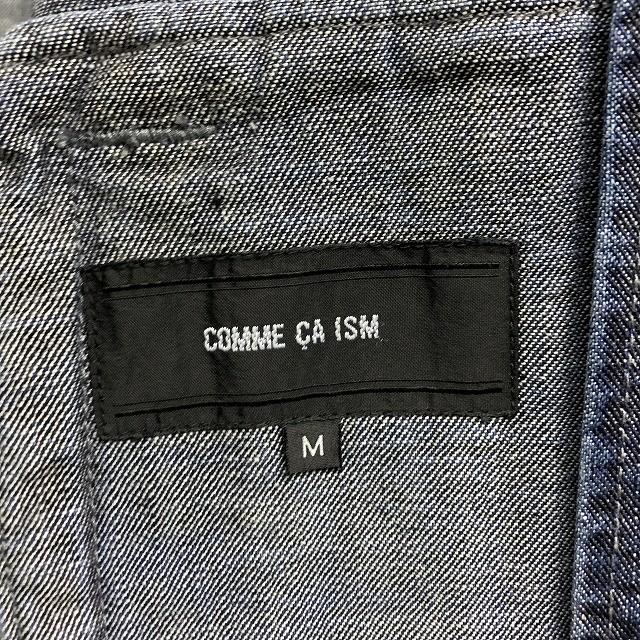 COMME CA ISM コムサイズム デニムジャケット 無地 両胸ポケット フライフロント ボタン留め 長袖 浅襟 綿100% M ブルー 青 メンズ : Undo Rowa ヤフー店 ...