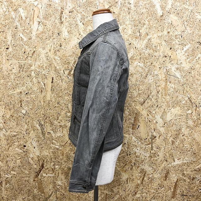 COMME CA ISM コムサイズム L レディース デニムジャケット ジップ留め 両胸ポケット 長袖 無地 綿100% ベージュ掛かったグレー : Undo Rowa ヤフー店 - 通販 ...