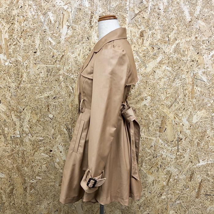 dazzlin（ダズリン） S レディース トレンチコート 裏地付き ボタン留め 無地 長袖 パフスリーブ アウター ポリ×レーヨン ベージュブラウン系 : Undo Rowa ヤフー店 ...