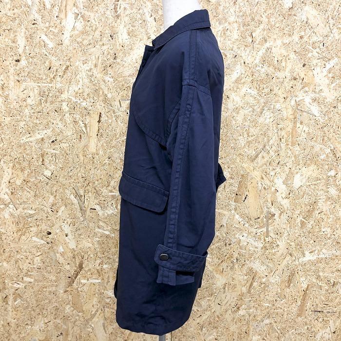GAP ギャップ 薄手 ステンカラーコート アウター 背抜き裏地 ボタン留め 無地 長袖 綿100% コットン100% XS ネイビー 紺 レディース : Undo Rowa ヤフー店 ...