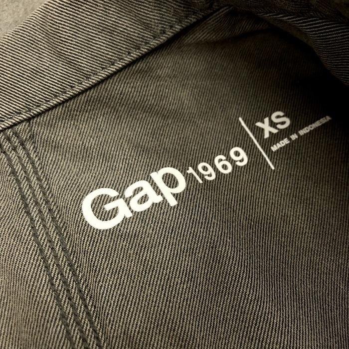 GAP ギャップ XS メンズ デニム テーラードジャケット ボタン留め ノーベント 無地 裏地無し 長袖 綿100% ブラウングレー ダークベージュ系 : Undo Rowa ヤフー店 ...