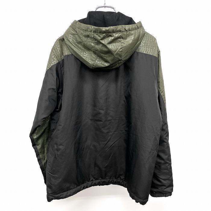 TIGORA ティゴラ M メンズ 若干薄手 中綿 ジップジャケット ブルゾン パーカー 一部幾何学柄 長袖 ポリ100% グリーンカーキ×ブラック 緑系 : Undo Rowa ヤフー店 ...