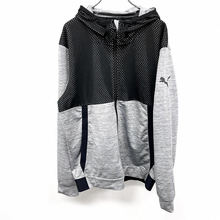 PUMA - M メンズ 薄手 パーカー カットソージャケット 一部メッシュ 長袖 ポリエステル×ポリウレタン ヘザーグレー×ブラック 杢グレー : Undo Rowa ヤフー店 - 通販 ...